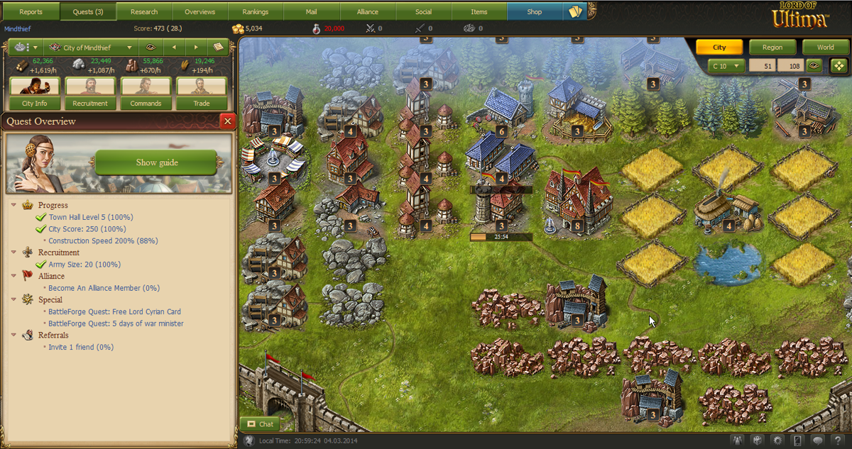 Screenshot of Lord of Ultima (Browser, 2010) - MobyGames