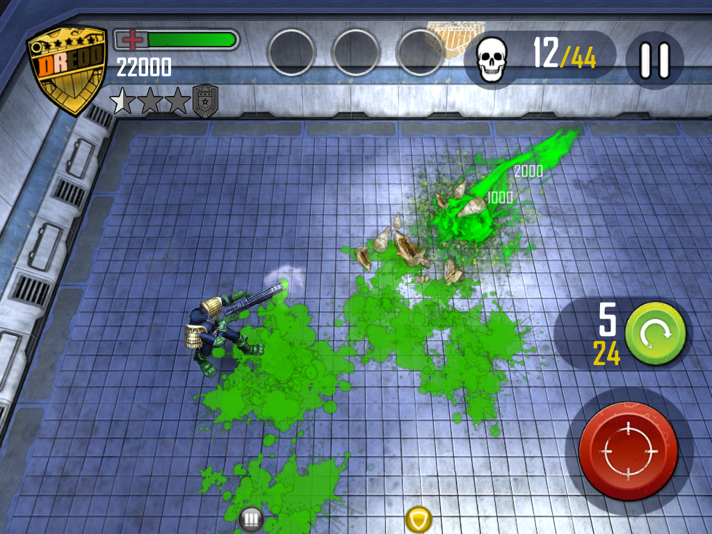 Screenshot Of Judge Dredd Vs Zombies Ipad 2011 Mobygames