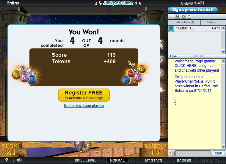 Screenshot of Phlinx (Browser, 2004) - MobyGames