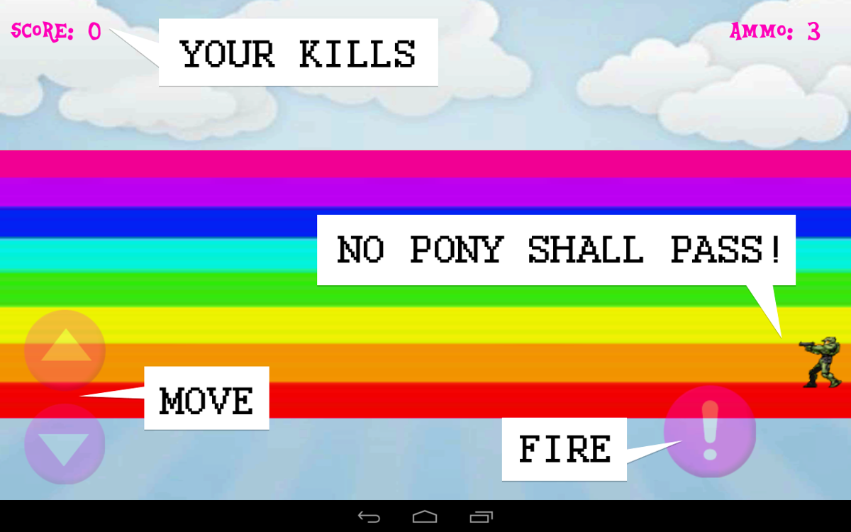 Screenshot of Pony Killer (Android, 2014) - MobyGames