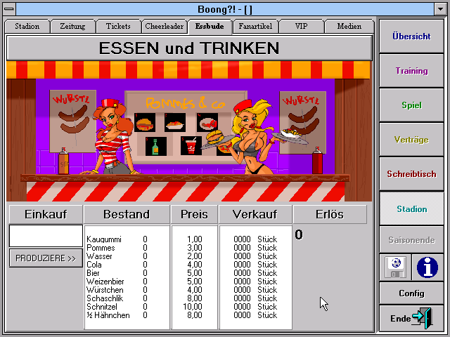 Screenshot of Boong!?: Die ultimatiefe Fußballsimulation (Windows 3.x ...