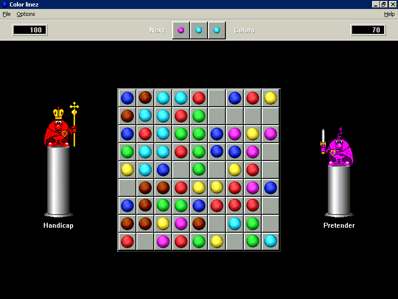 Screenshot of Color Linez (Windows, 1998) - MobyGames