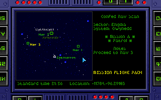 Screenshot of Wing Commander II: Vengeance of the Kilrathi (DOS, 1991 ...