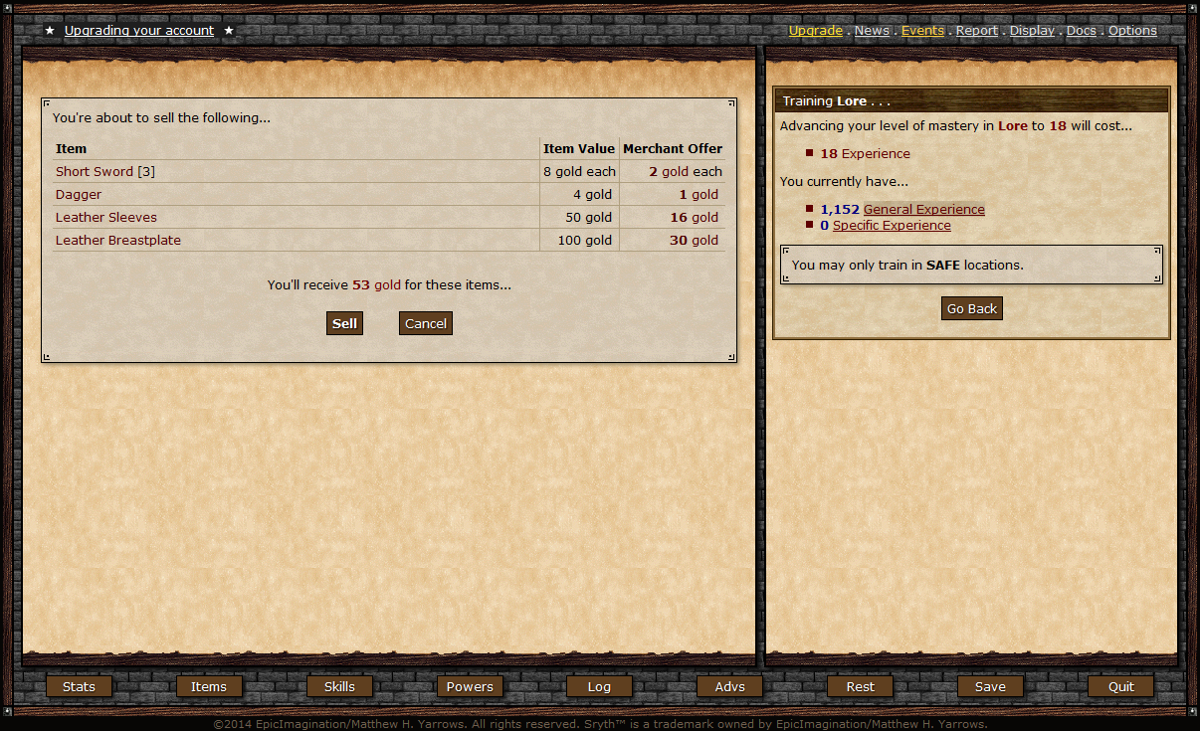 Screenshot of Sryth (Browser, 2003) - MobyGames
