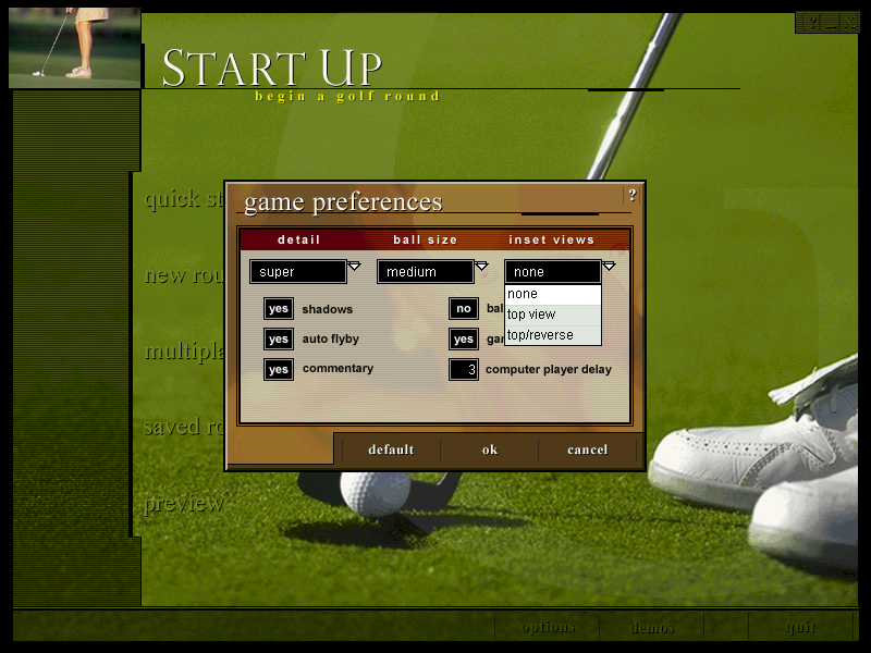 Screenshot of Microsoft Golf 1998 Edition (Windows, 1998) - MobyGames