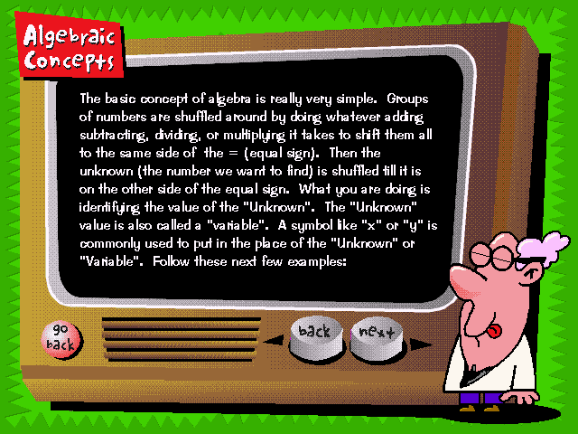 Screenshot of Multimedia Algebra (Windows, 1998) - MobyGames