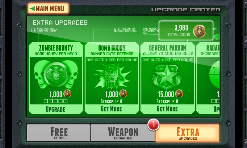 Screenshot of Zombie Gunship (Android, 2011) - MobyGames