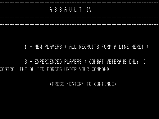 Assault IV (1981) - MobyGames