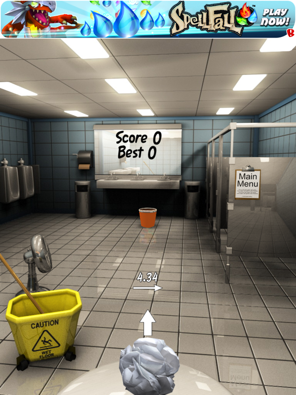 Screenshot of Paper Toss (iPad, 2009) - MobyGames