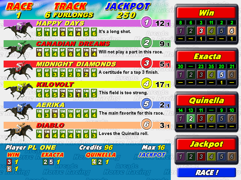 Screenshot of Arcade Horse Racing (Windows, 1998) - MobyGames