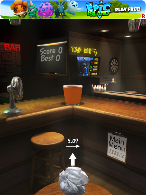 Screenshot of Paper Toss (iPad, 2009) - MobyGames