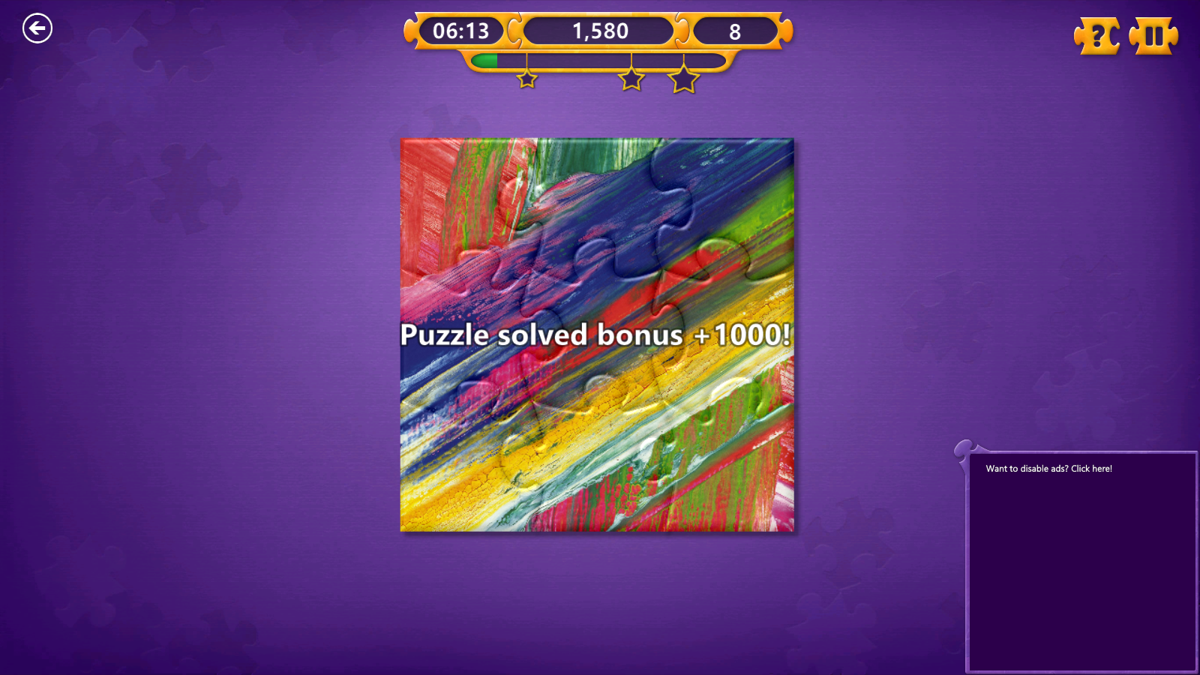Screenshot of Microsoft Jigsaw (Windows Apps, 2014) - MobyGames