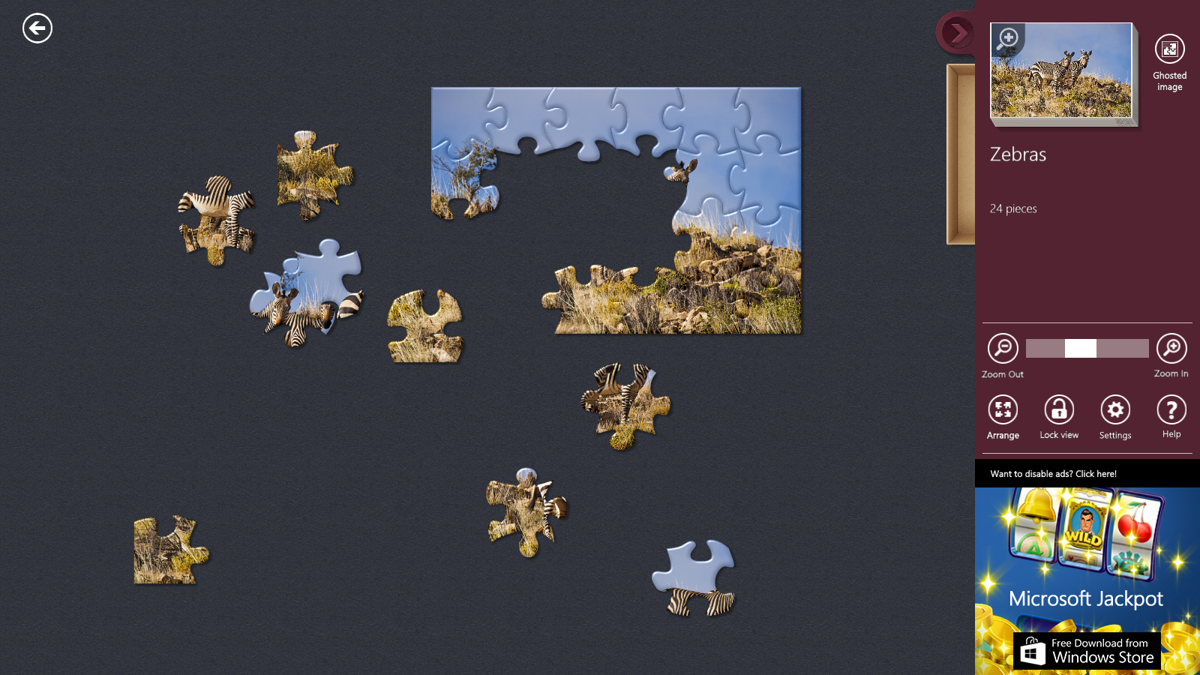 Screenshot of Microsoft Jigsaw (Windows Apps, 2014) - MobyGames
