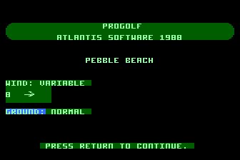Screenshot of Pro Golf (Atari 8-bit, 1986) - MobyGames