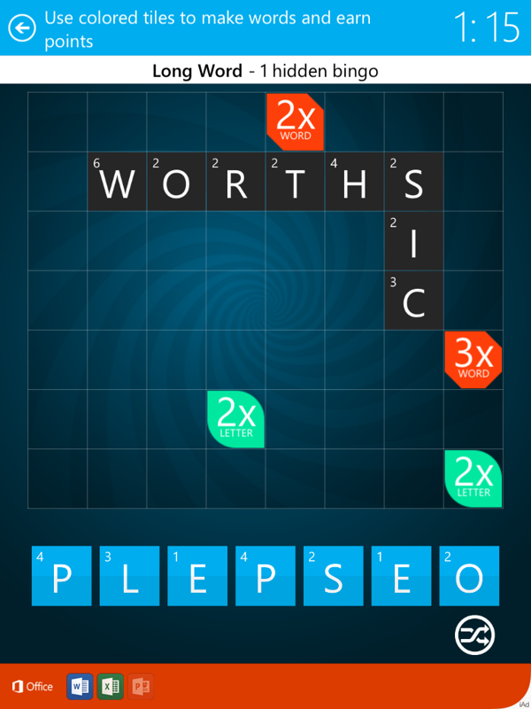 Screenshot of Wordament Snap Attack (iPad, 2014) - MobyGames