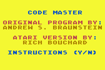 Code Master (1981) - MobyGames