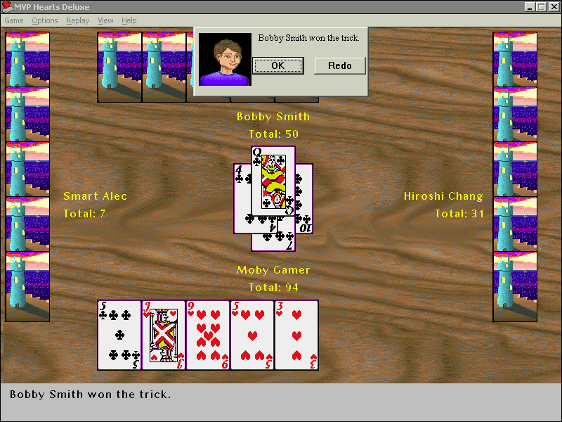 Screenshot of Hearts Deluxe (Windows, 1997) - MobyGames