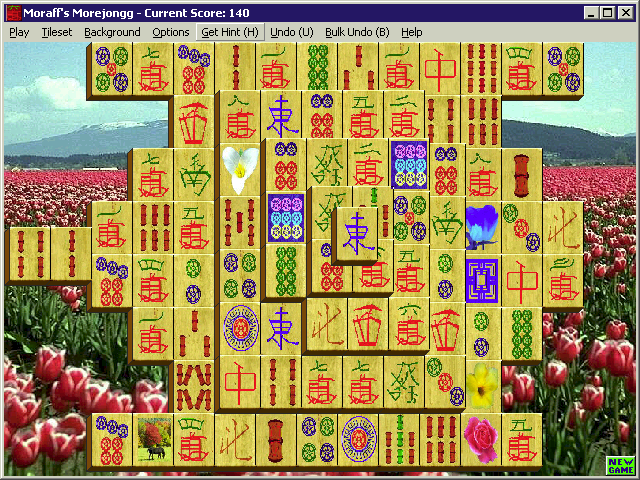 Screenshot of Moraff's Morejongg (Windows, 1992) - MobyGames