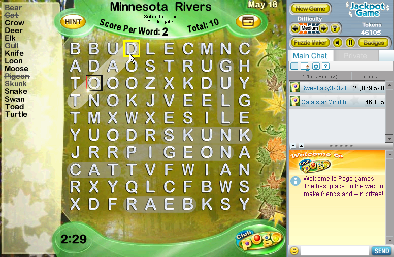 Screenshot of Word Search Daily (Browser, 2007) - MobyGames