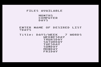 Screenshot of Word Search Generator (Atari 8-bit, 1982) - MobyGames