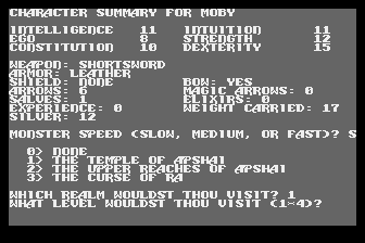 Screenshot of Temple of Apshai Trilogy (Atari 8-bit, 1985) - MobyGames