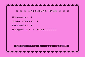 Screenshot of Wordmaker (Atari 8-bit, 1982) - MobyGames