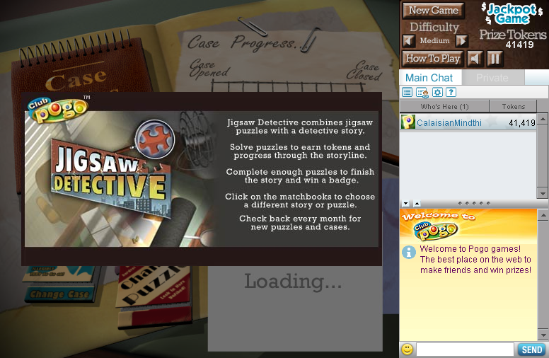 Screenshot of Jigsaw Detective (Browser, 2004) - MobyGames