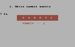 Screenshot of Seria Edukacyjna: Chemia (Commodore 64, 1992) - MobyGames