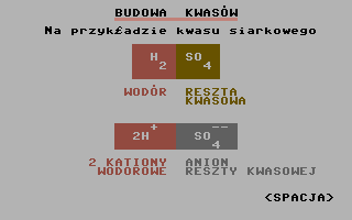 Screenshot of Seria Edukacyjna: Chemia (Commodore 64, 1992) - MobyGames