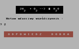 Screenshot of Seria Edukacyjna: Chemia (Commodore 64, 1992) - MobyGames