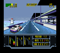 Screenshot of Kyle Petty's No Fear Racing (SNES, 1995) - MobyGames