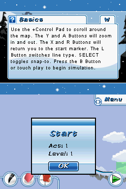 Screenshot of Line Rider 2: Unbound (Nintendo DS, 2008) - MobyGames