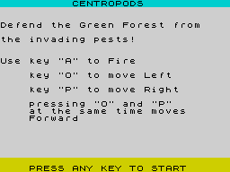 Screenshot of Centropods (ZX Spectrum, 1983) - MobyGames