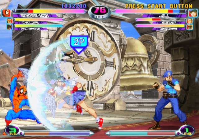 Screenshot of Marvel vs. Capcom 2: New Age Of Heroes (PlayStation 2, 2000) - MobyGames