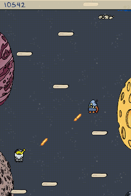 Screenshot of doodle jump adventures (Nintendo DS, 2013) - MobyGames