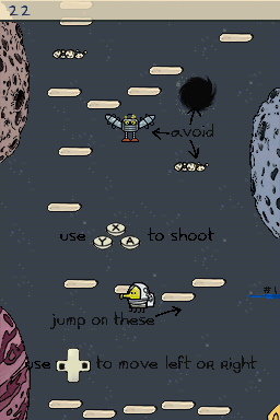 Screenshot of doodle jump adventures (Nintendo DS, 2013) - MobyGames