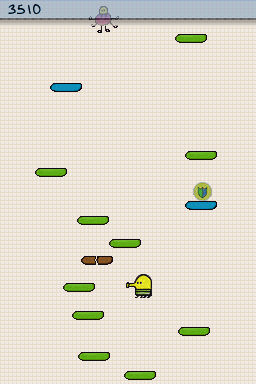 Screenshot of doodle jump adventures (Nintendo DS, 2013) - MobyGames
