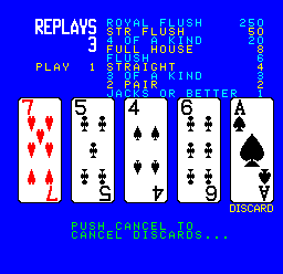 Screenshot of Double Up Draw Poker (Arcade, 1982) - MobyGames