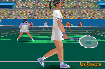 Screenshot of Power Serve 3D Tennis (PlayStation, 1995) - MobyGames