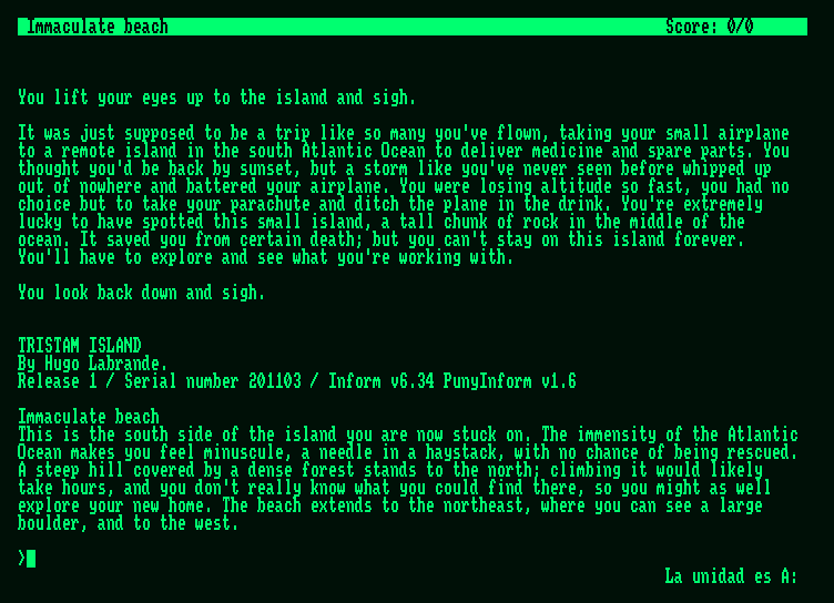 Screenshot of Tristam Island (Amstrad PCW, 2020) - MobyGames