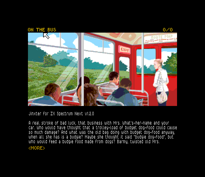 Screenshot of Jinxter (ZX Spectrum Next, 1987) - MobyGames