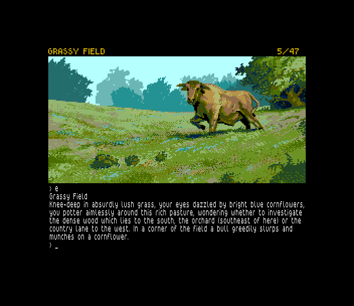 Screenshot of Jinxter (ZX Spectrum Next, 1987) - MobyGames