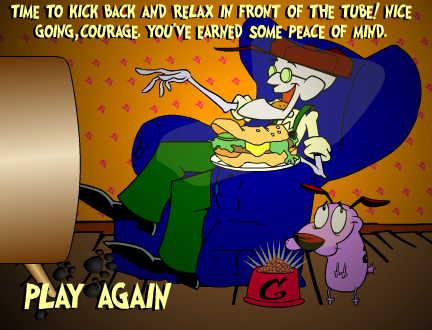 Screenshot of Hallway of Horrors, Starring Courage (Browser, 2001 ...