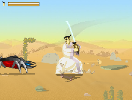 Screenshot of Samurai Jack in Desert Quest (Browser, 2002) - MobyGames