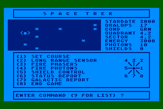 Screenshot of Space Trek (Atari 8-bit, 1981) - MobyGames