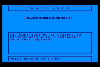 Space Trek (1981) - MobyGames