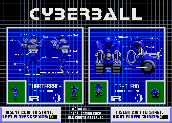 Screenshot of Cyberball (Arcade, 1988) - MobyGames