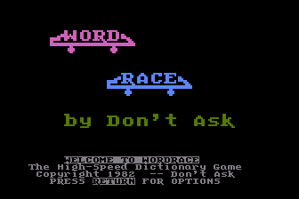 Wordrace (1982) - MobyGames