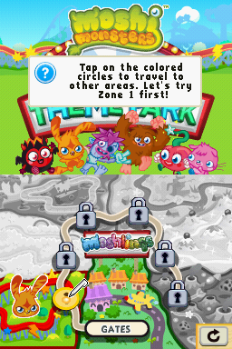 Screenshot of Moshi Monsters: Moshlings Theme Park (Nintendo DS, 2012) - MobyGames