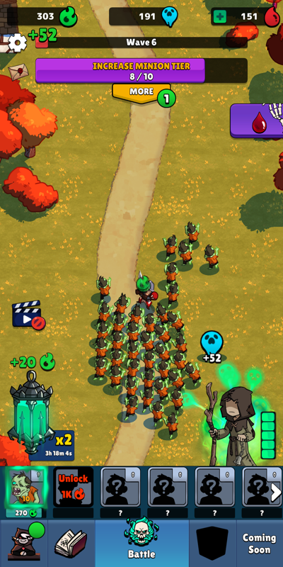 Screenshot of Idle Necromancer (Android, 2021) - MobyGames